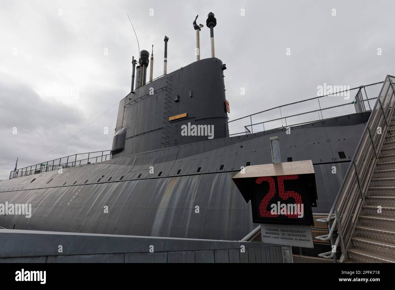 Submarine Tonijn, submarine, of the Dutch Navy, Naval Museum, Den ...