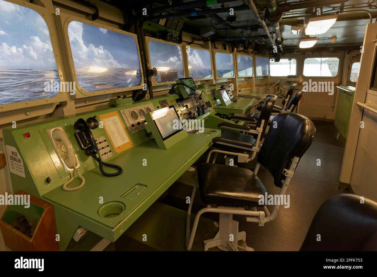 Command bridge guided missile frigate Hr. Ms. De Ruyter, former warship ...