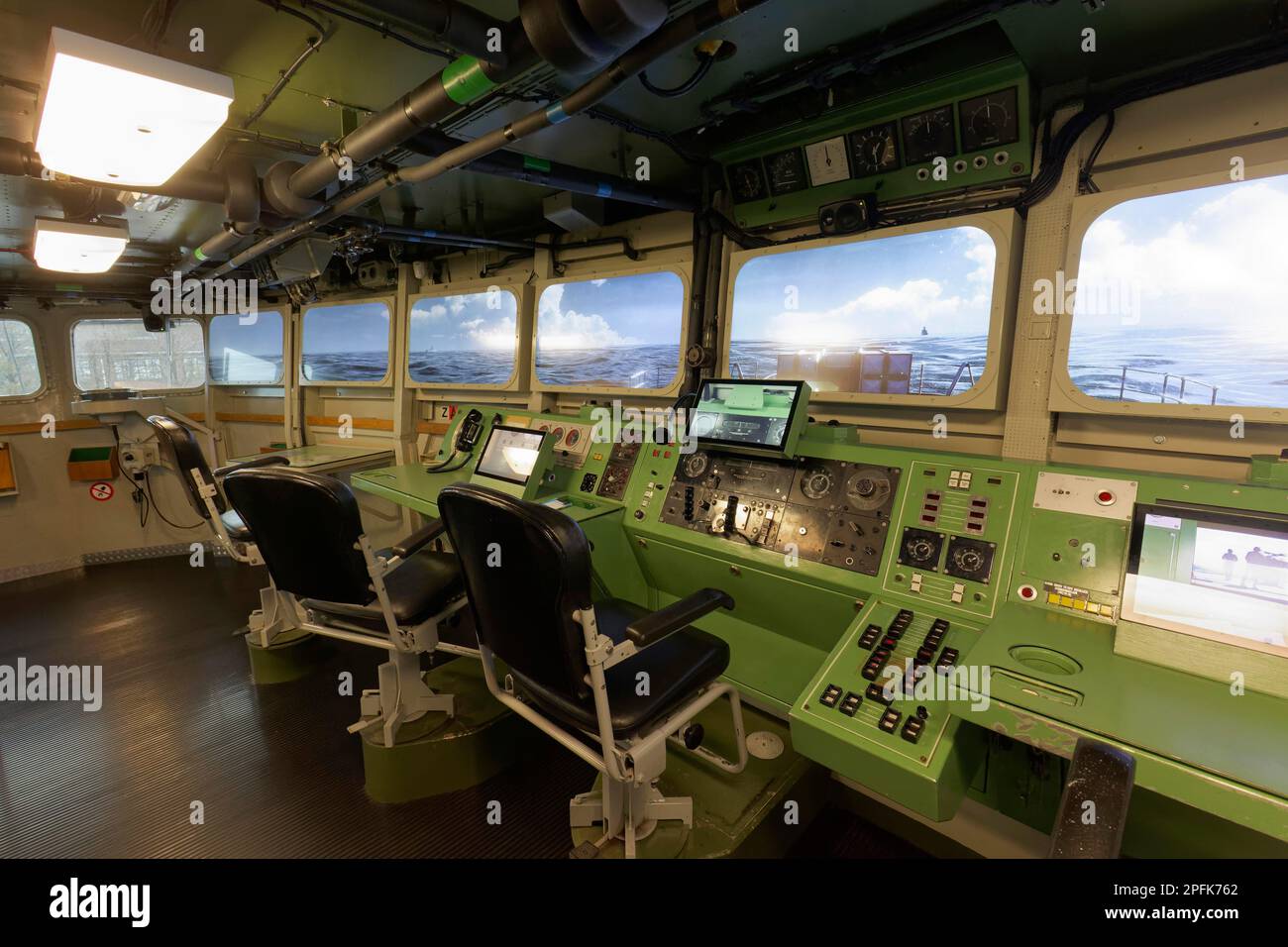 Command bridge guided missile frigate Hr. Ms. De Ruyter, former warship ...
