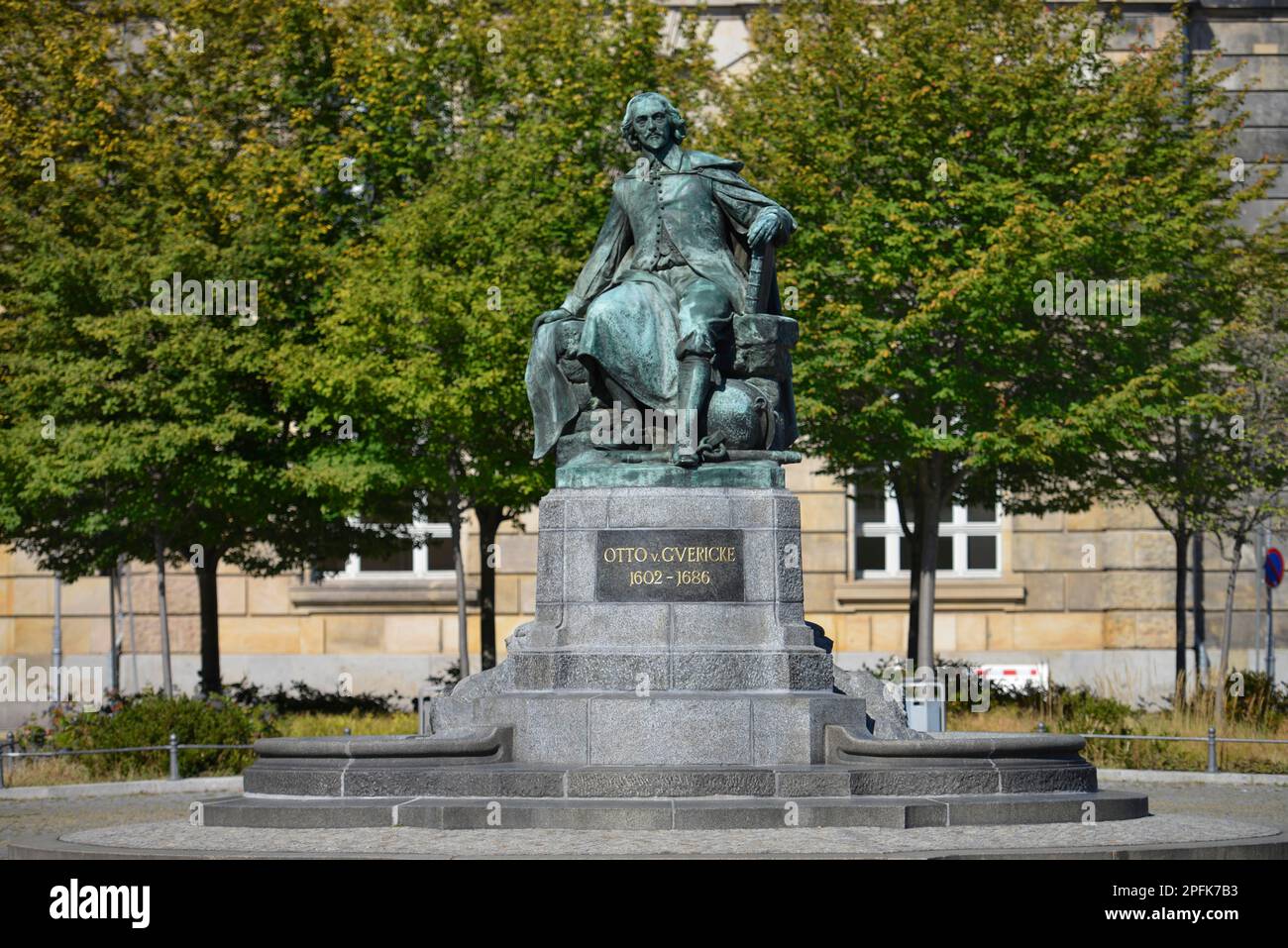 Otto von Guericke Monument, Bei der Hauptwache, Magdeburg, Saxony-Anhalt, Germany Stock Photo ...