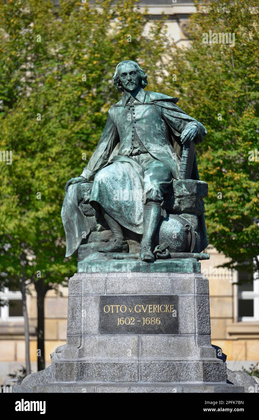 Otto von Guericke Monument, Bei der Hauptwache, Magdeburg, Saxony-Anhalt, Germany Stock Photo ...