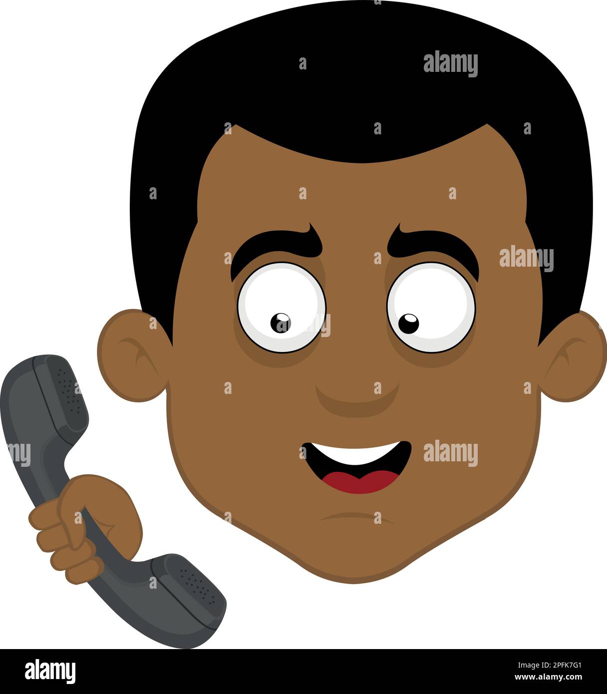 vector illustration face a cartoon man talking on the phone Stock ...