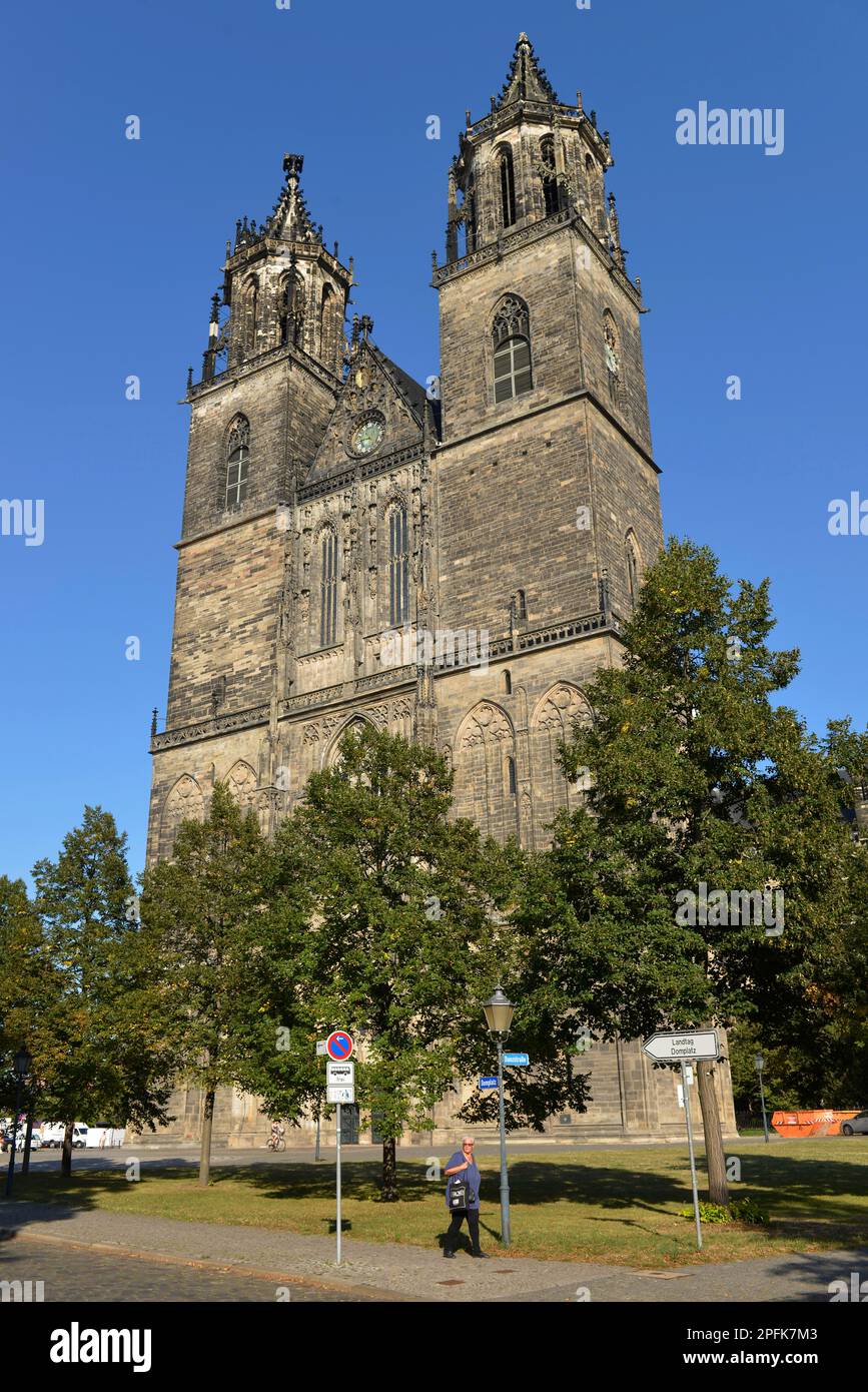 Magdeburg Cathedral, Am Dom, Magdeburg, Saxony-Anhalt, Germany Stock ...