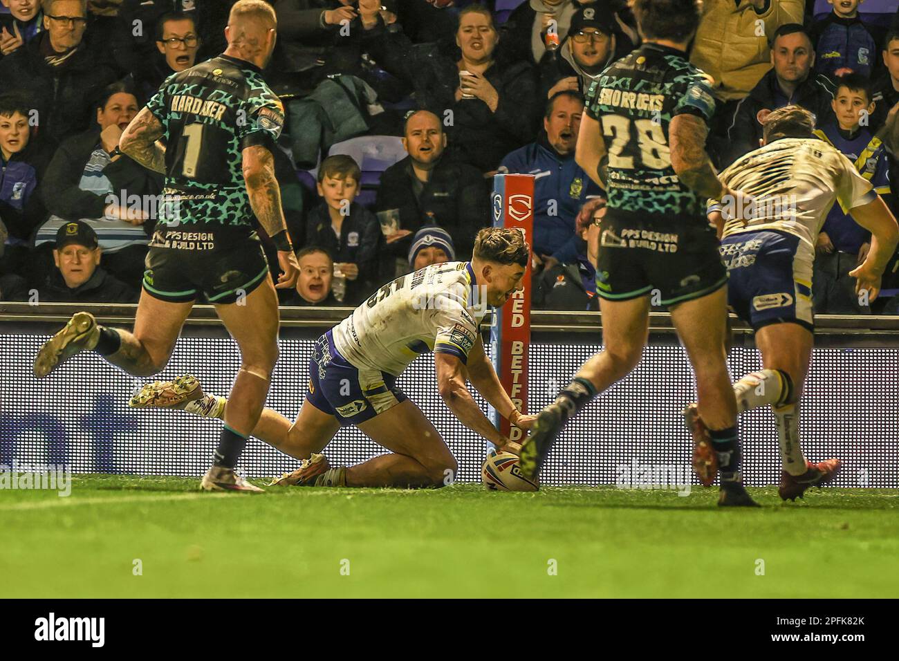 Warrington, UK. 17th Mar, 2023. Matty Ashton #5 of Warrington Wolves ...