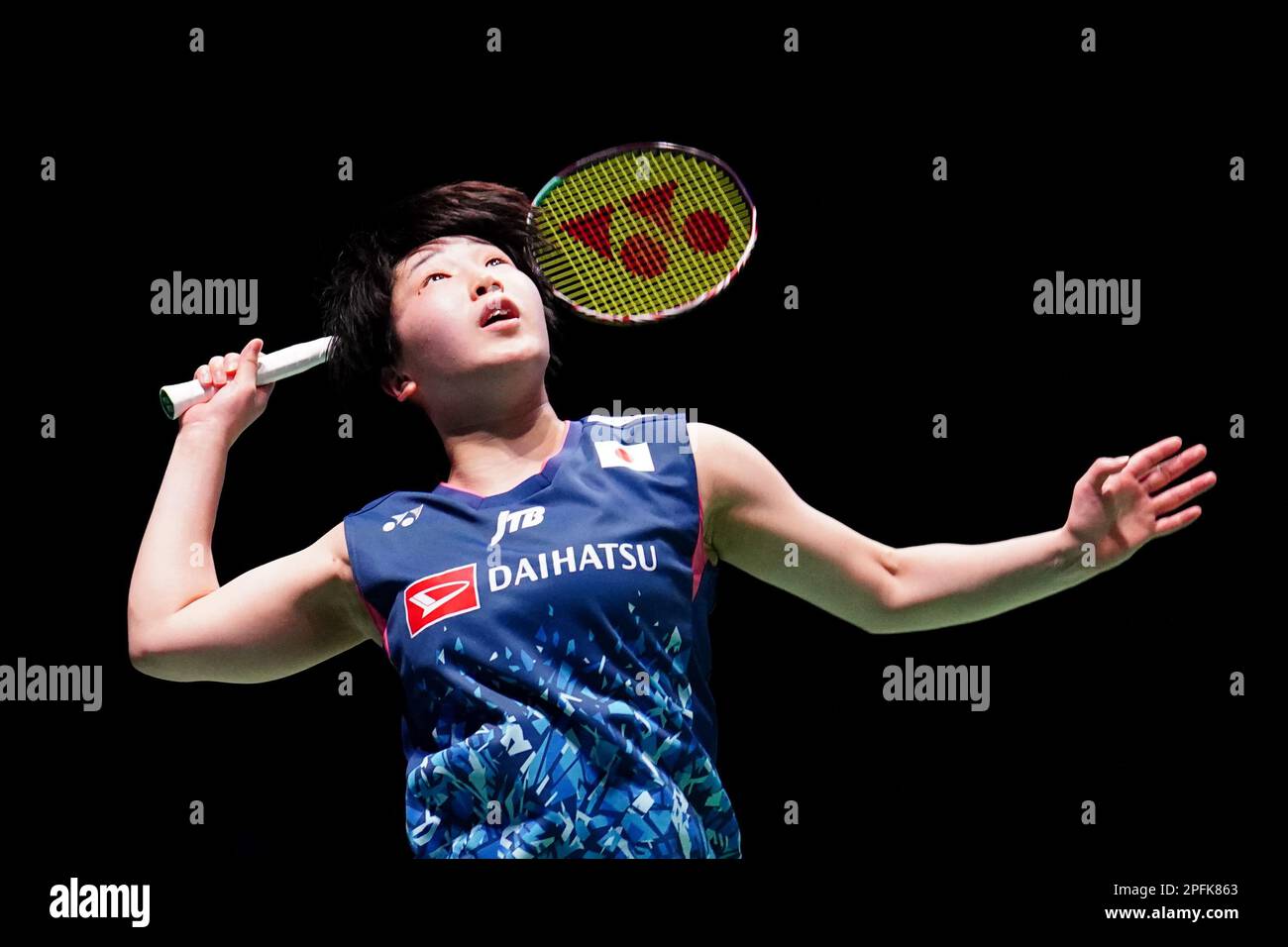 Japan's Akane Yamaguchi in action against China's Wang Zhi Yi (not pictured) during day four of ...