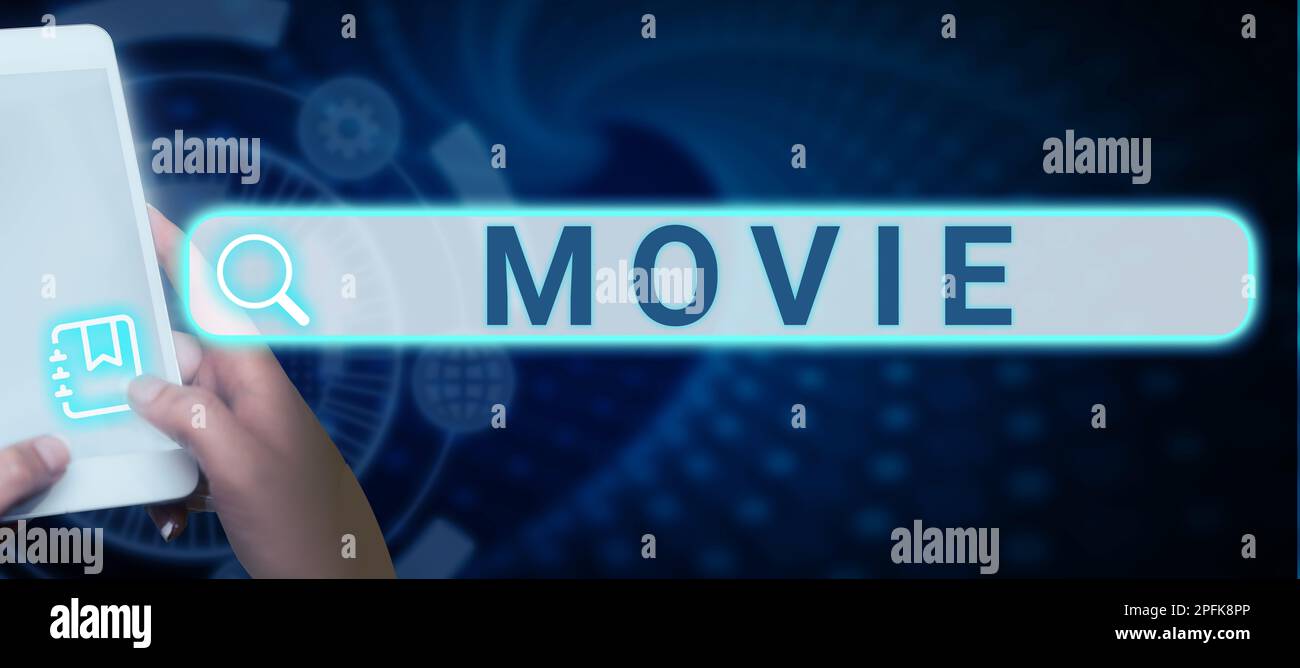 Conceptual caption Movie. Business idea Cinema or television film ...