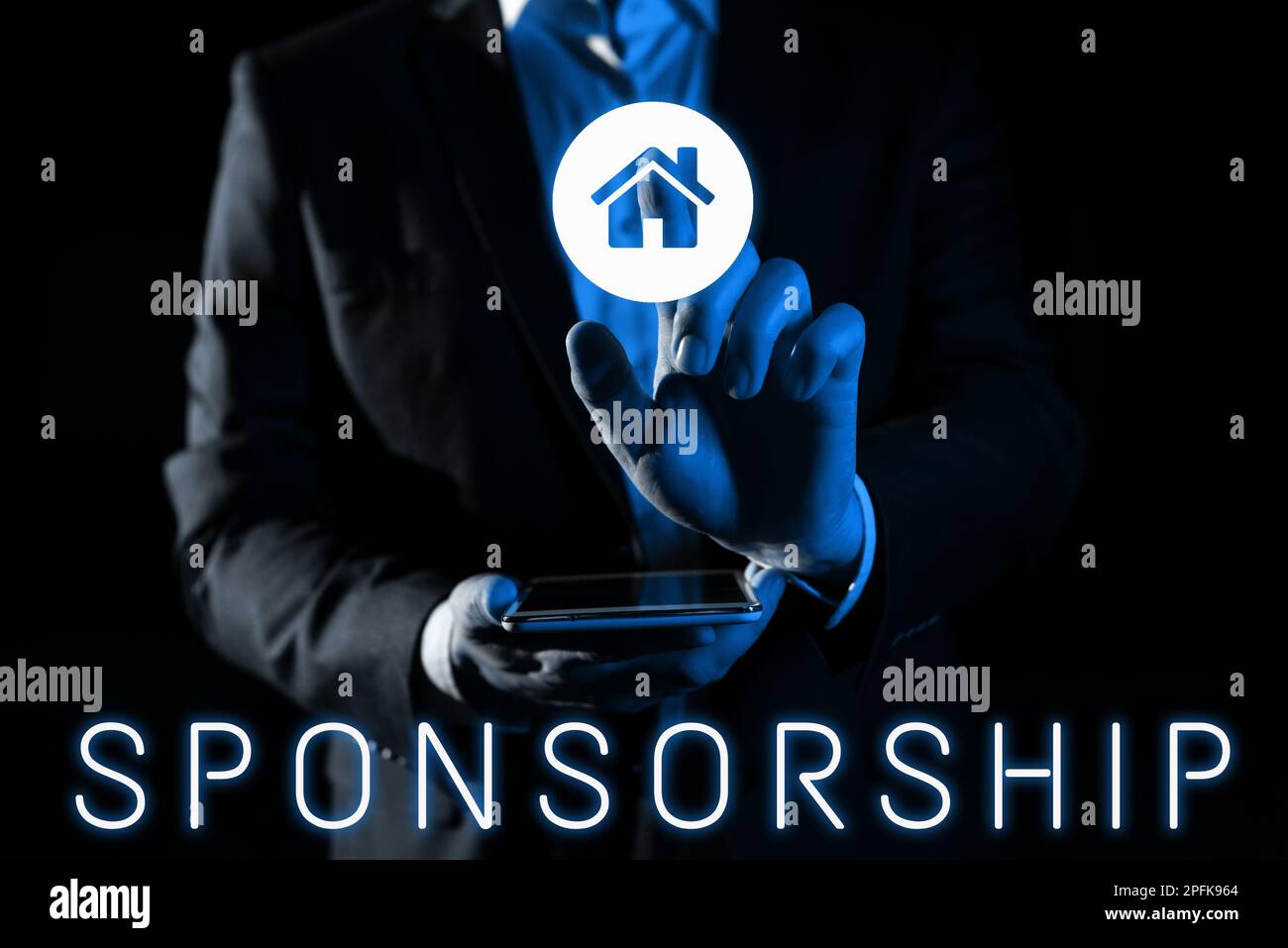 Sign displaying Sponsorship. Internet Concept Position of being a ...