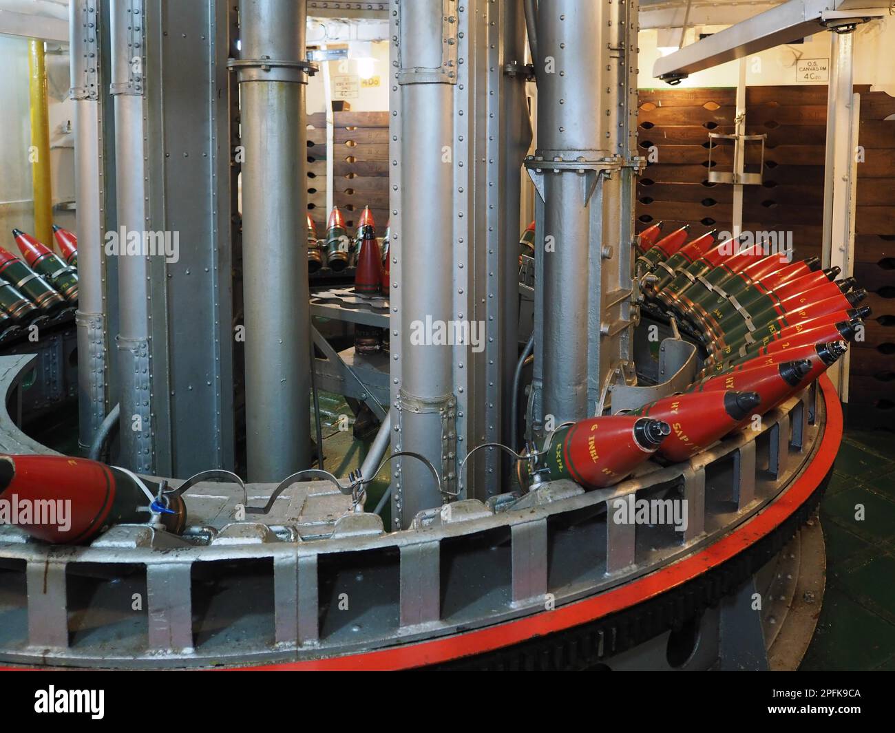 Armoury Full of Shells on HMS Belfast Stock Photo - Alamy