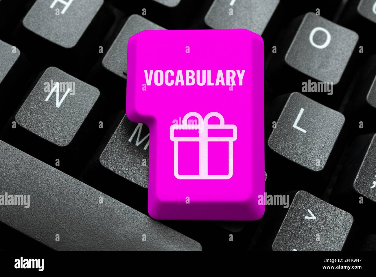 Hand writing sign Vocabulary. Business showcase collection of words and ...