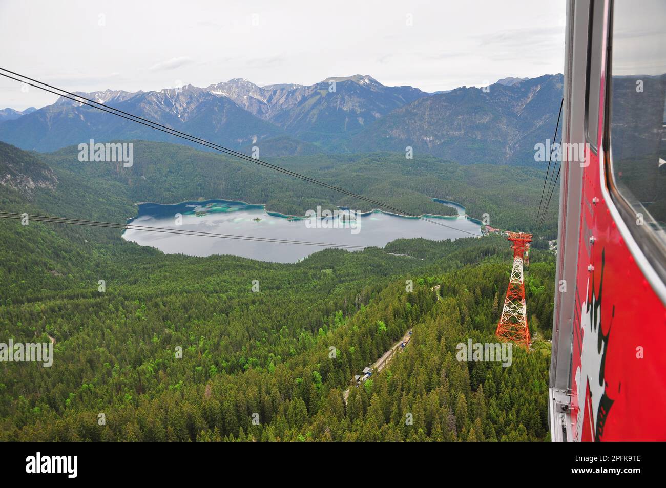 Bavaria, cable car, Eibsee lake, Zugspitze cable car, Zugspitz cable ...