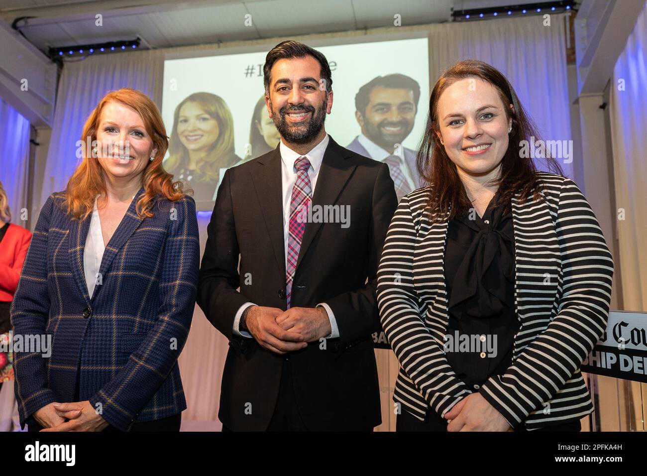 (left to right) SNP leadership candidates Ash Regan, Humza Yousaf and ...