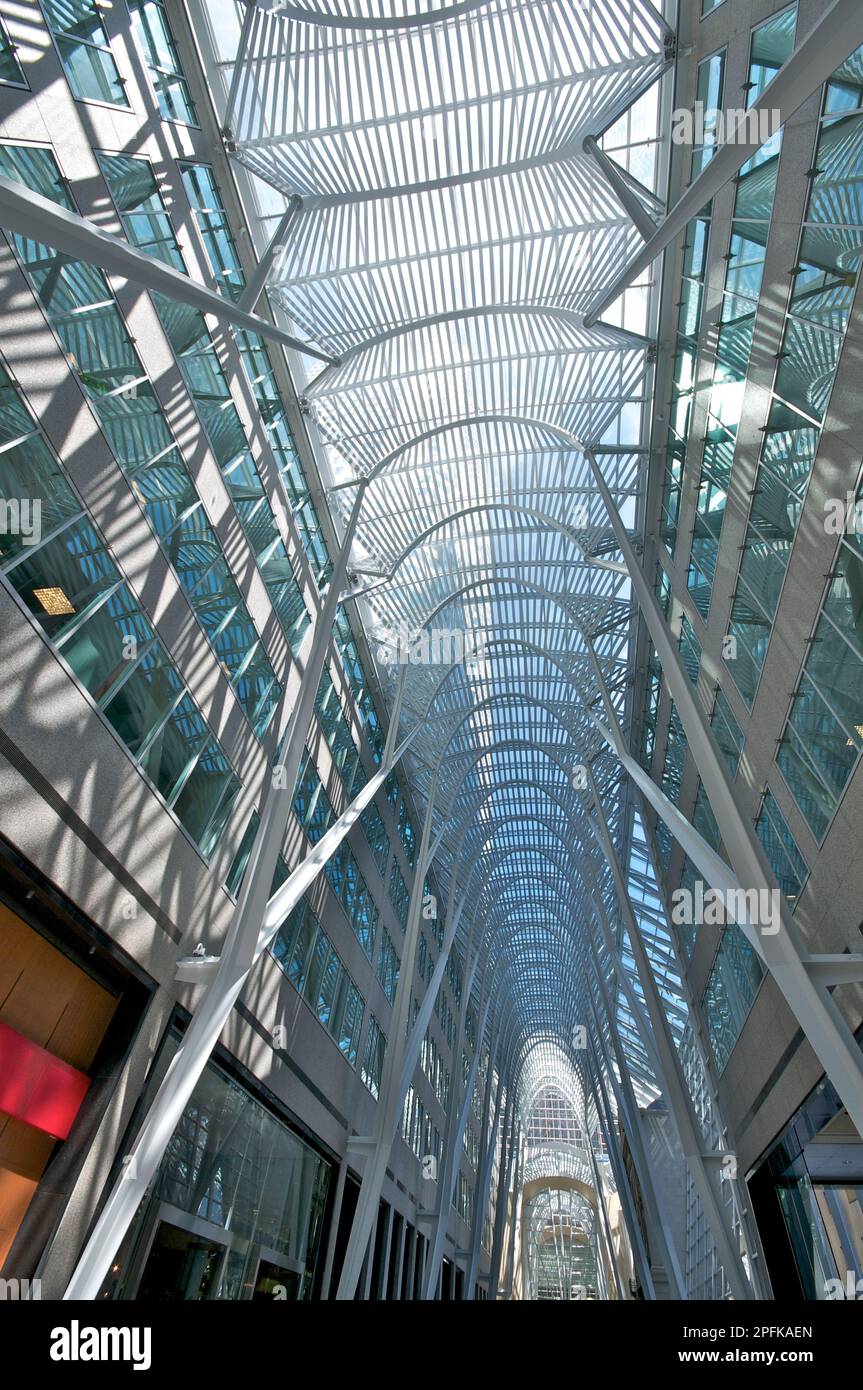 Toronto, Ontario / Canada - June 30, 2011: Interior atrium of a modern ...