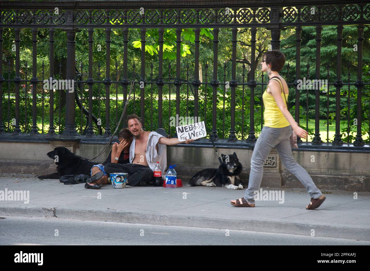 Toronto, Ontario, Canada - 06/25/2010: An adult homeless poor man with ...