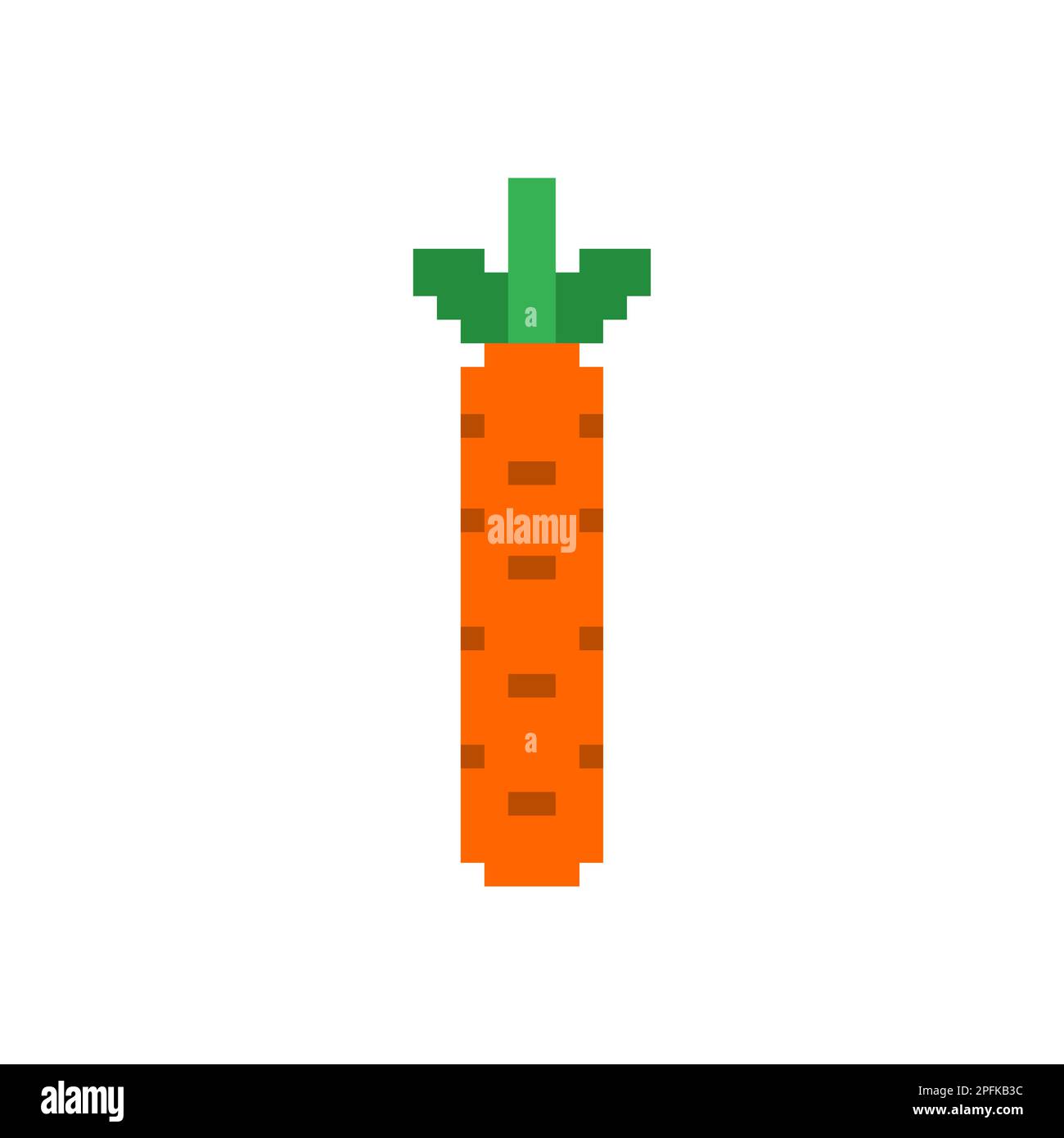 Carrot pixel art isolated. 8 bit pixelated Vegetable Vector ...