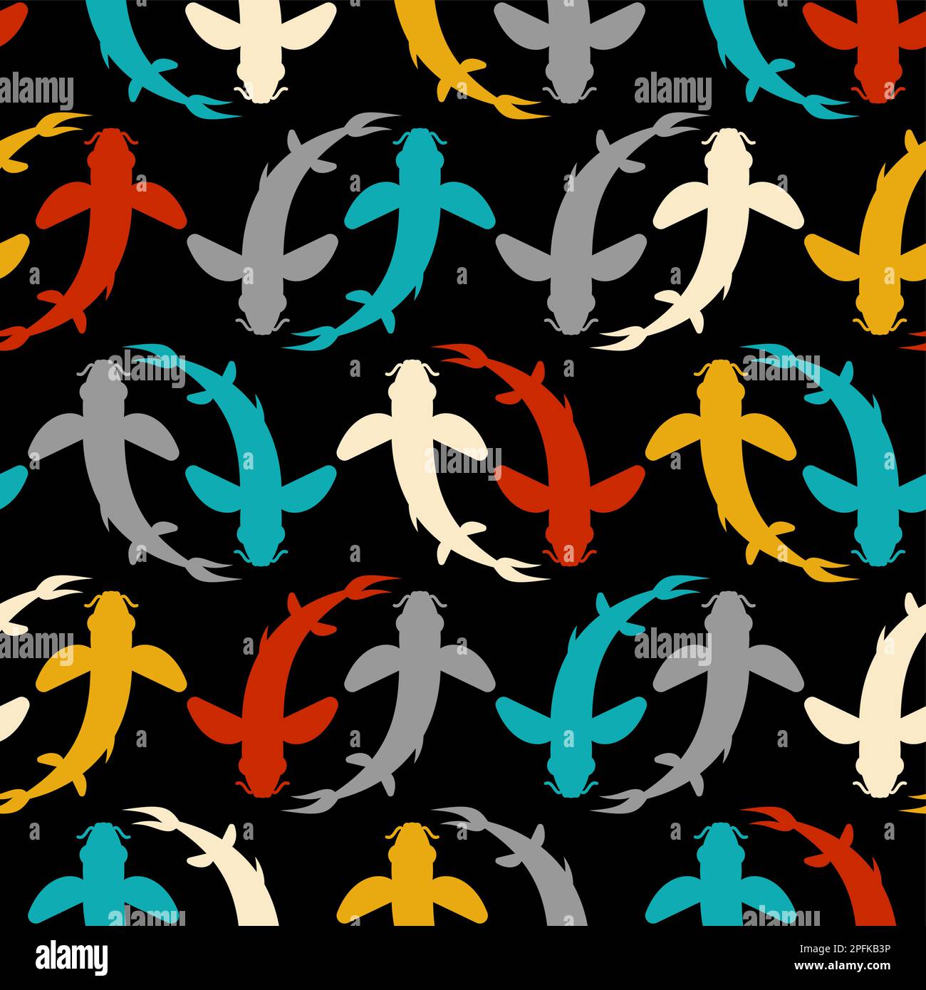 Chinese fish pattern seamless. Fishes background Stock Vector Image ...