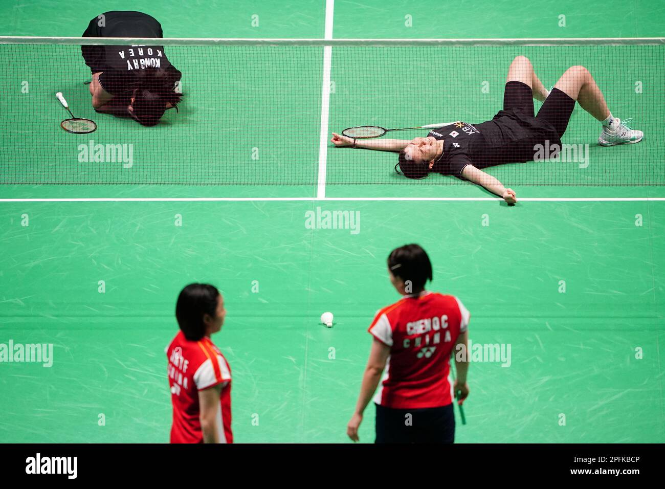 China's Chen Qing Chen (bottom right) and Jia Yi Fan (bottom left) in ...