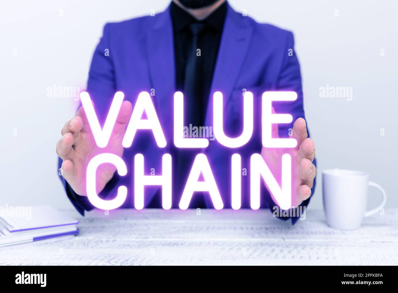 Text showing inspiration Value Chain. Word for Business manufacturing ...