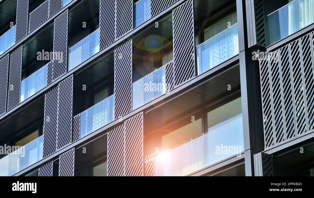 Modern constructed real estate located in downtown. Building with ...