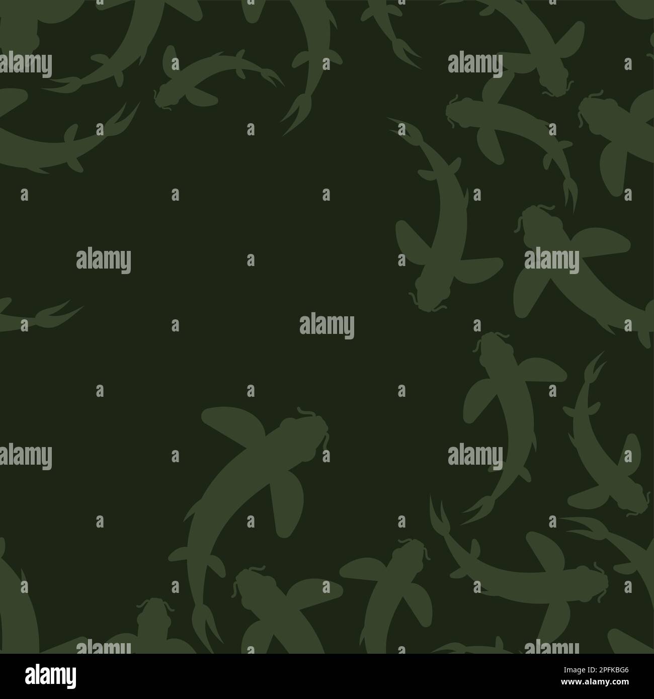 Chinese fish Military pattern seamless. Army Fishes background ...