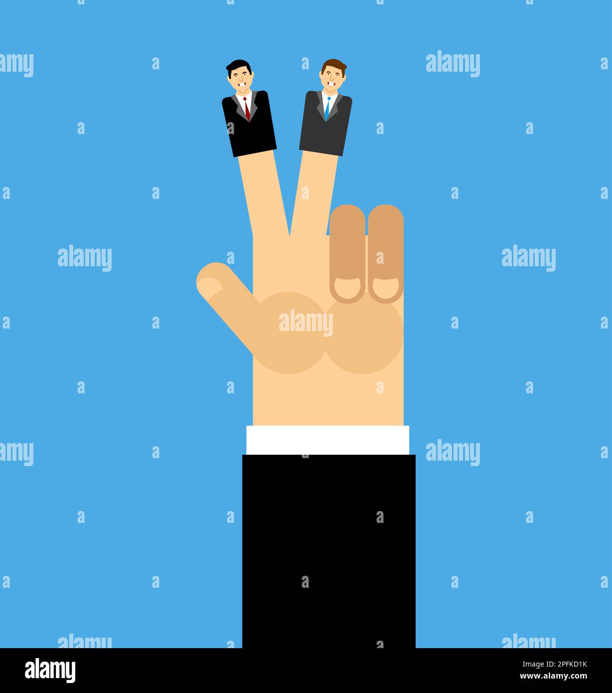 Businessman finger puppet. Puppet business concept Stock Vector Image ...