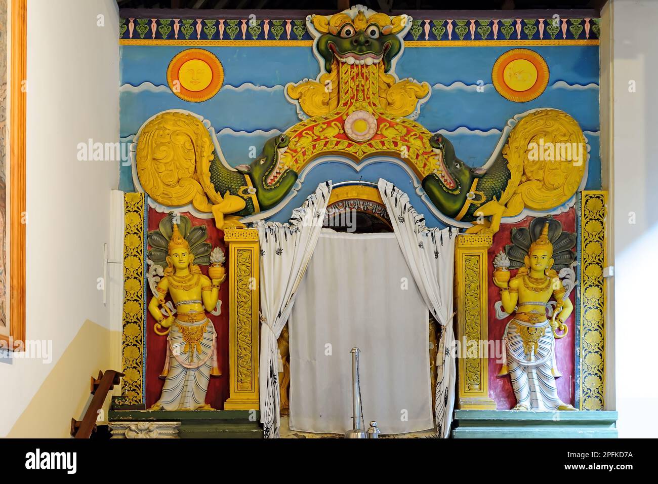 The interior of Temple of the Tooth (Sri Dalada Maligawa) in Kandy, Sri ...