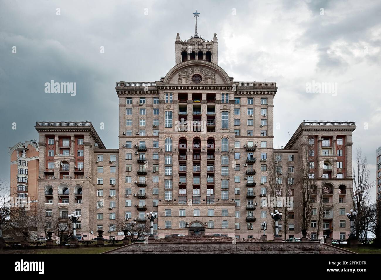 Soviet architecture buildings on Khreshchatyk street in Kyiv, Ukraine ...