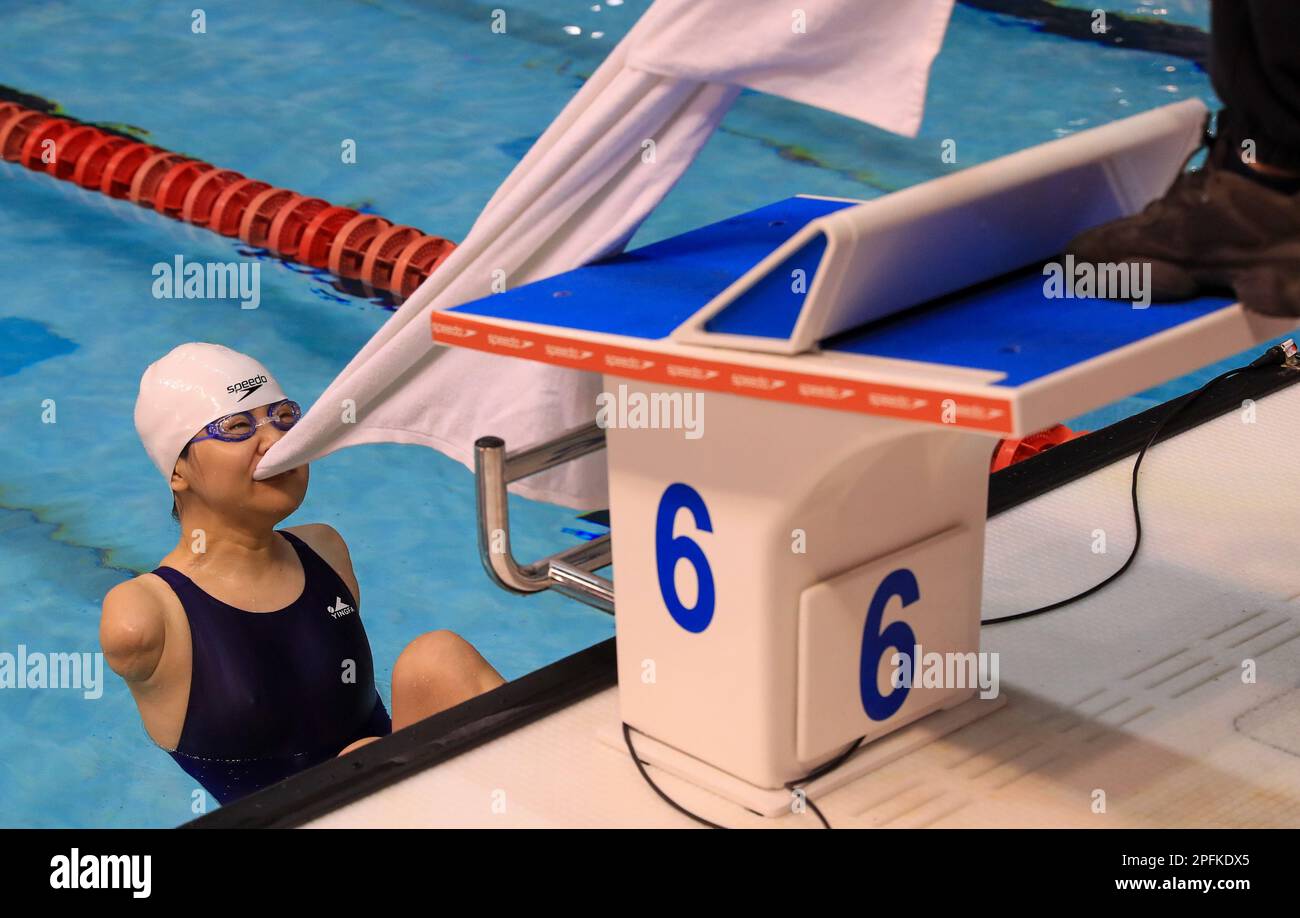 China’s Dong Lu during the Women’s MC 50m Backstroke World Series Final ...