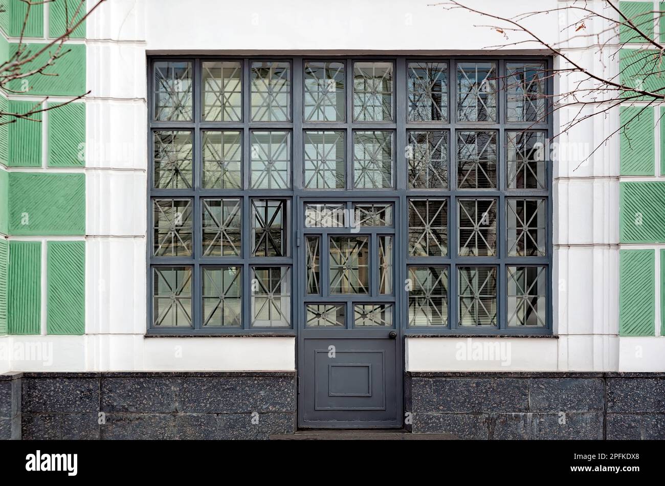 Glass window and door on the old building in Kyiv Ukraine Stock Photo ...