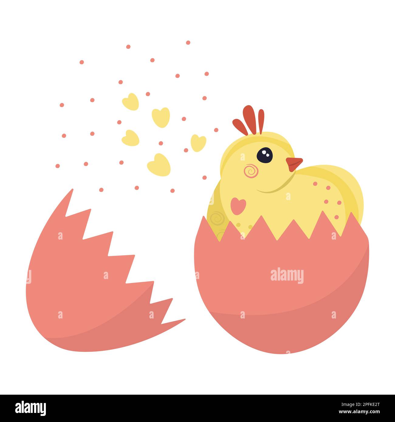 Broken easter egg with a chick, illustration Stock Vector Image & Art ...