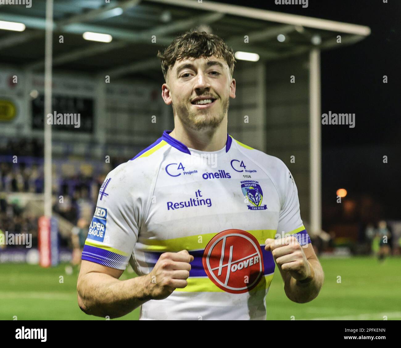 Warrington, UK. 17th Mar, 2023. Hat-trick hero Matty Ashton #5 of ...