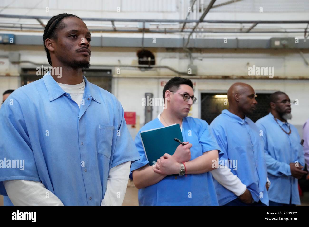 Incarcerated men Deandre Brumfield, left, and Tony Tafoya, second from ...