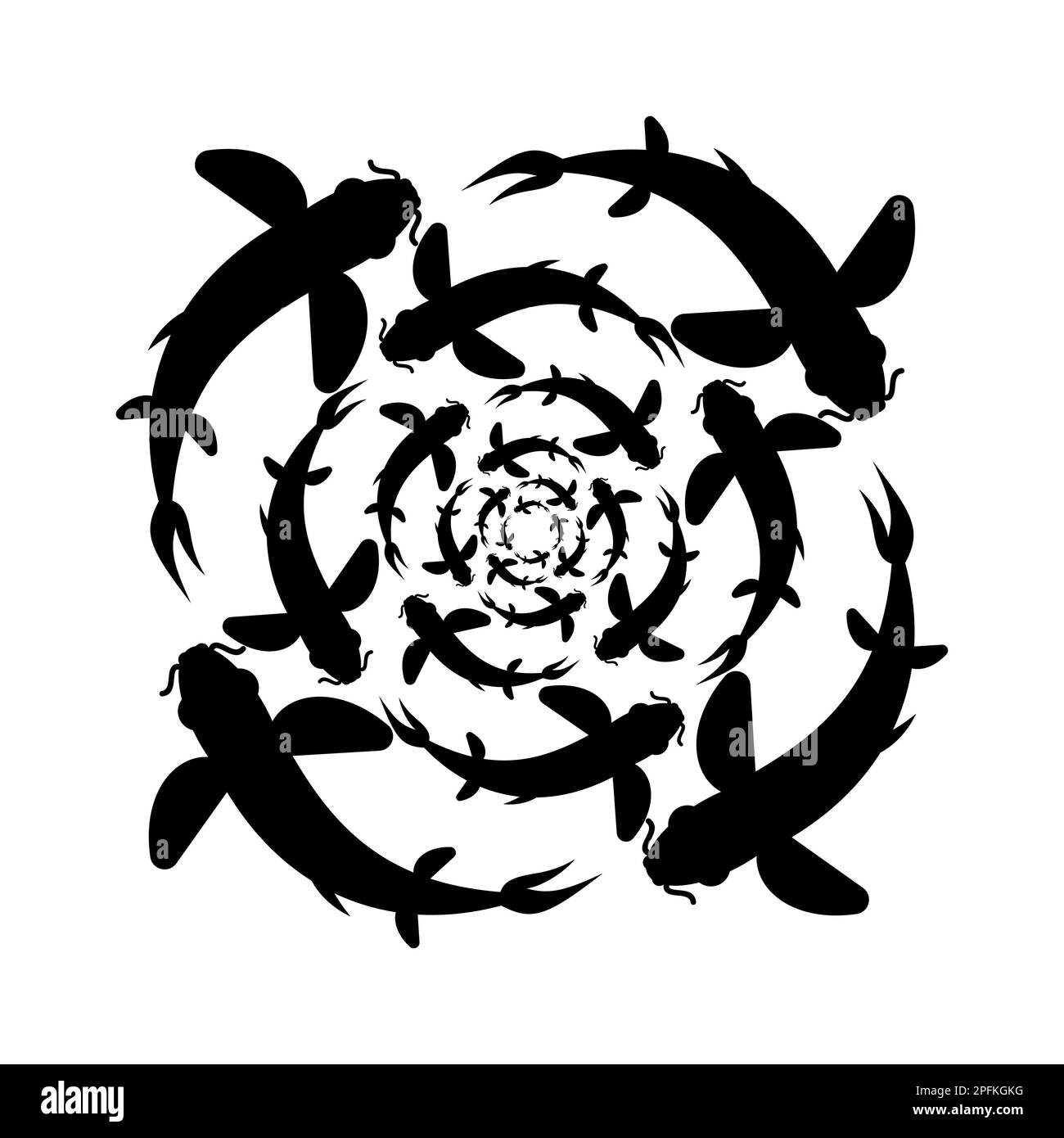 Chinese fish carp flock. Vector illustration Stock Vector Image & Art ...