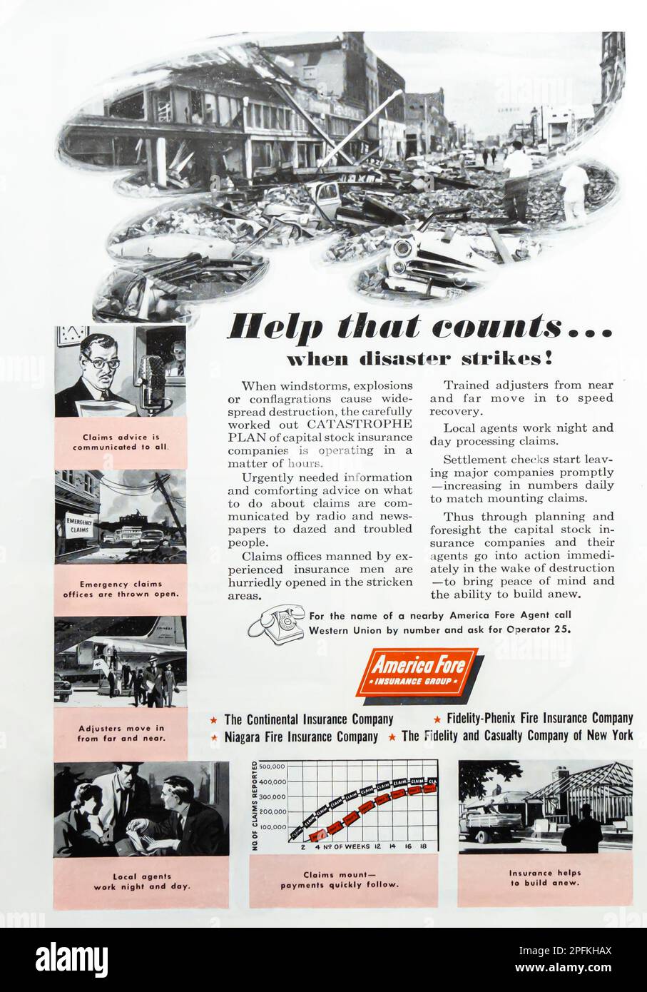 America Fore insurance group advert in a Natgeo magazine, October 1956 ...