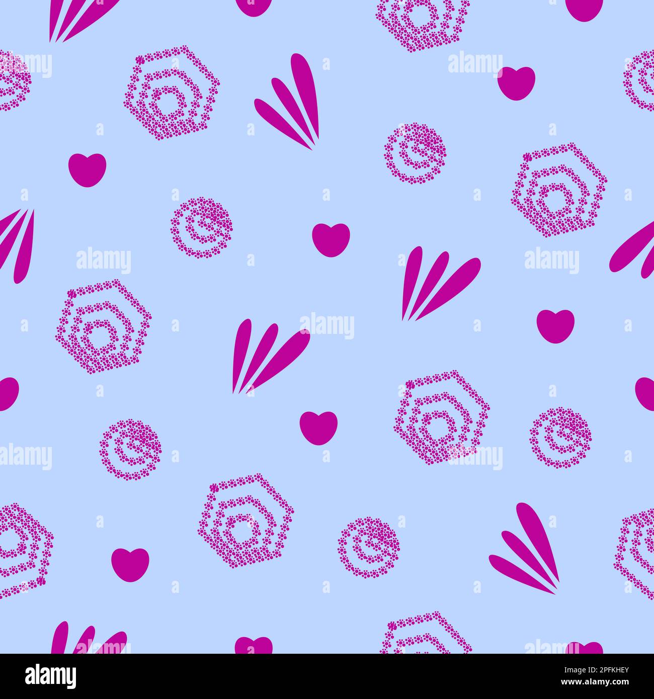 Cute contrast seamless pattern in scarlet and blue colors Stock Vector ...