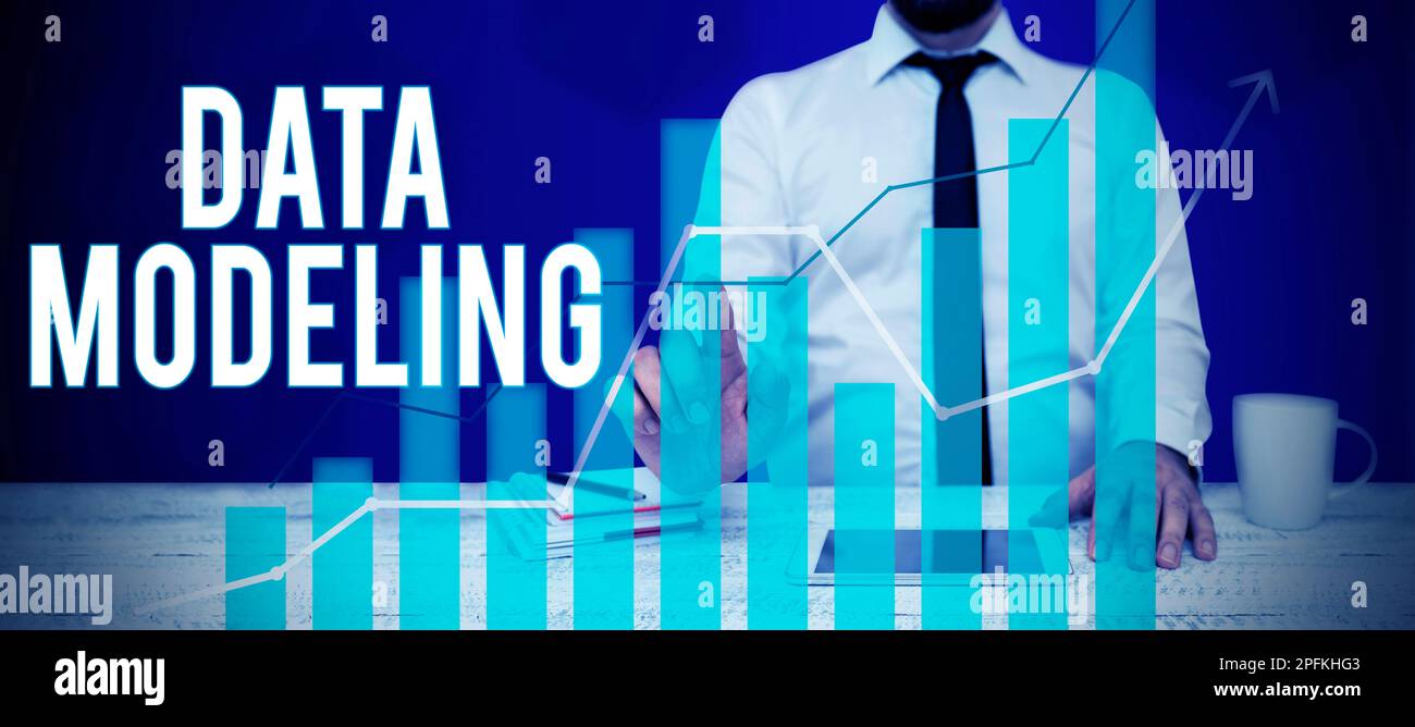 Conceptual display Data Modeling. Conceptual photo process of transferring data between data ...