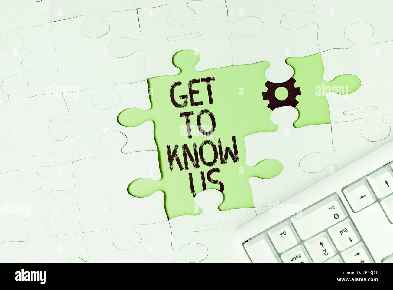 Conceptual caption Get To Know Us. Conceptual photo acquiring an ...