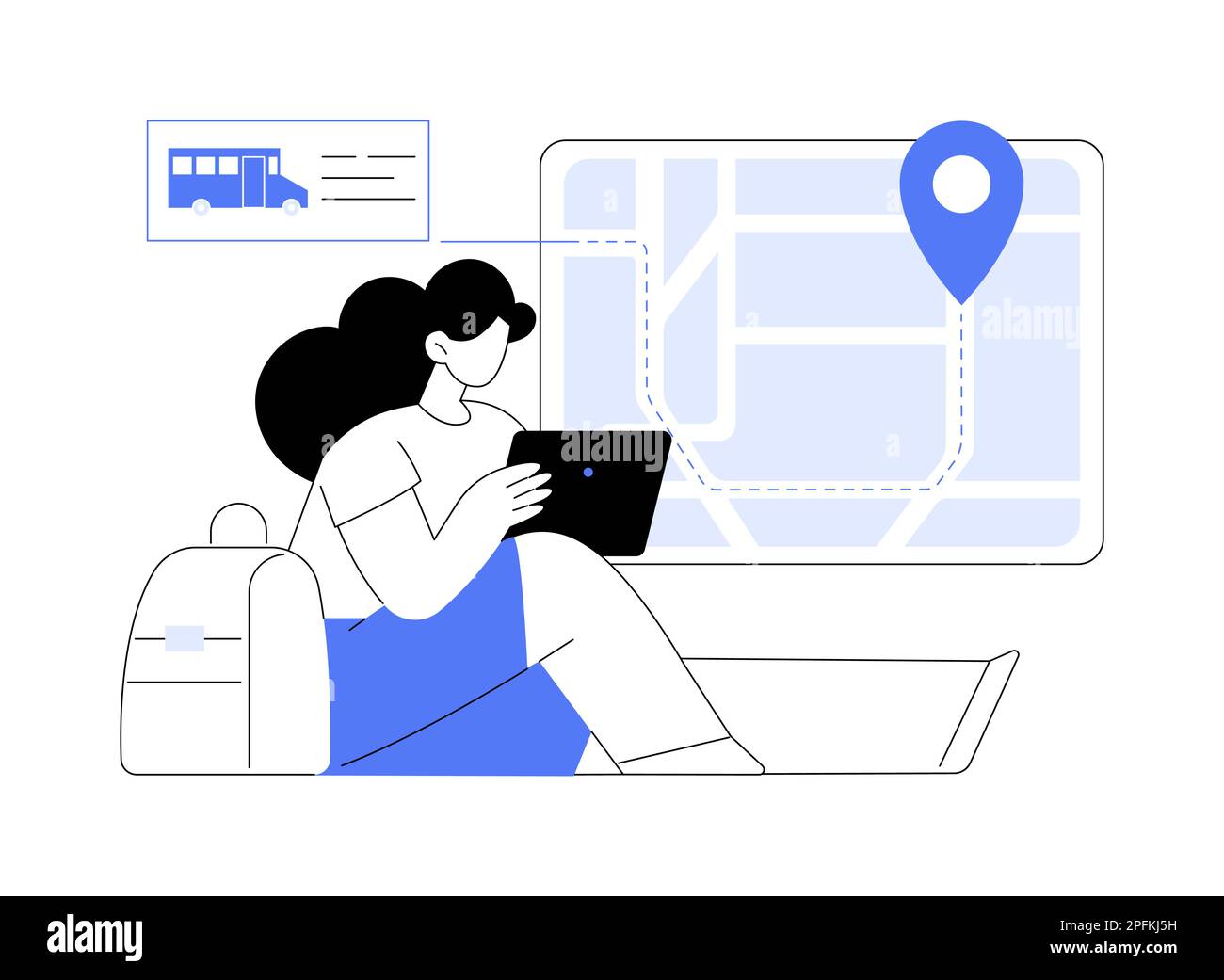 School bus tracking system abstract concept vector illustration Stock ...