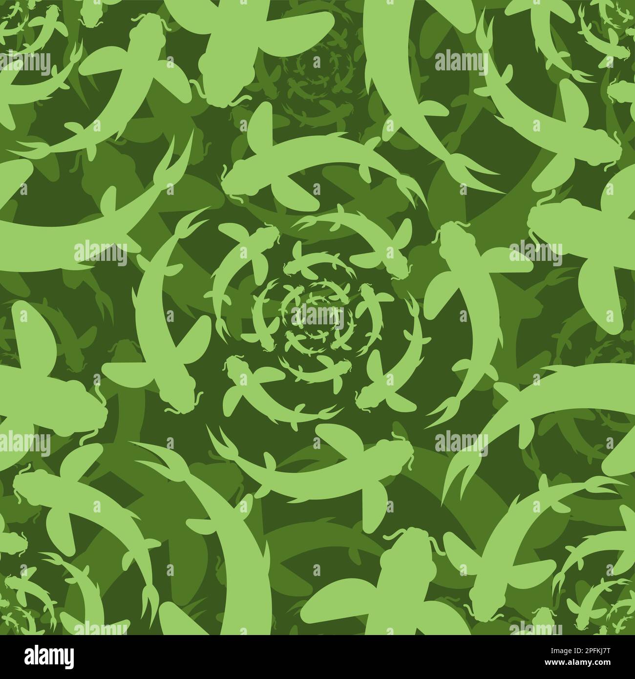 Chinese fish Military pattern seamless. Army Fishes background ...