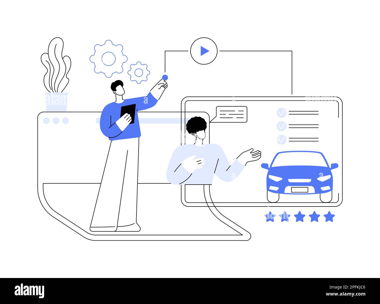 Car review video abstract concept vector illustration Stock Vector ...