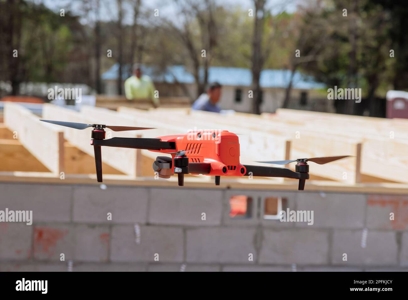 Professional engineer architect controls construction process with ...