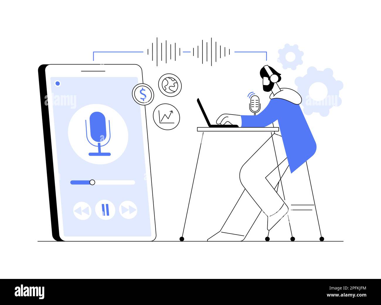 Podcast content abstract concept vector illustration Stock Vector Image ...