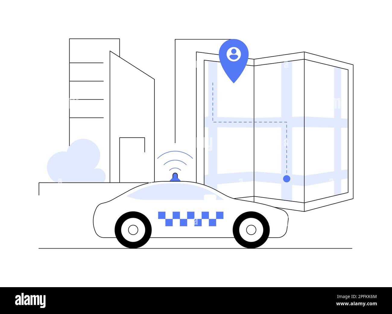 Autonomous taxi abstract concept vector illustration Stock Vector Image ...