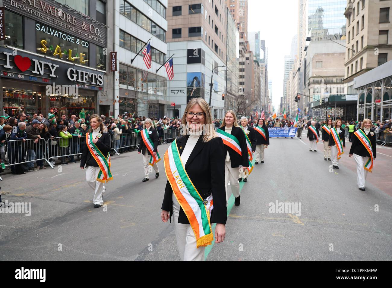 Members of the Ancient Order of Hibernians from Orange County, New York, during the St. Patrick ...