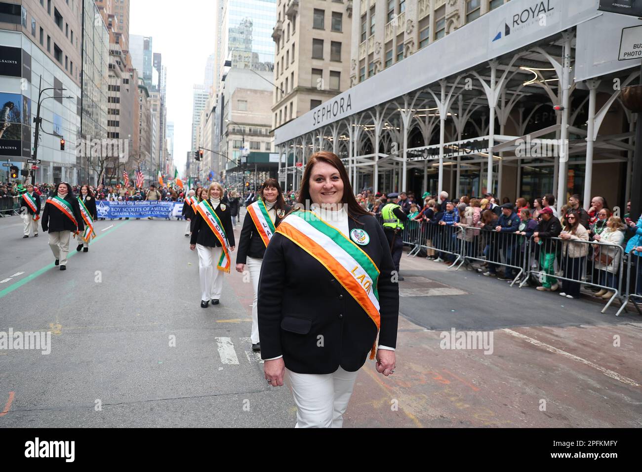 Members of the Ancient Order of Hibernians from Orange County, New York, during the St. Patrick ...