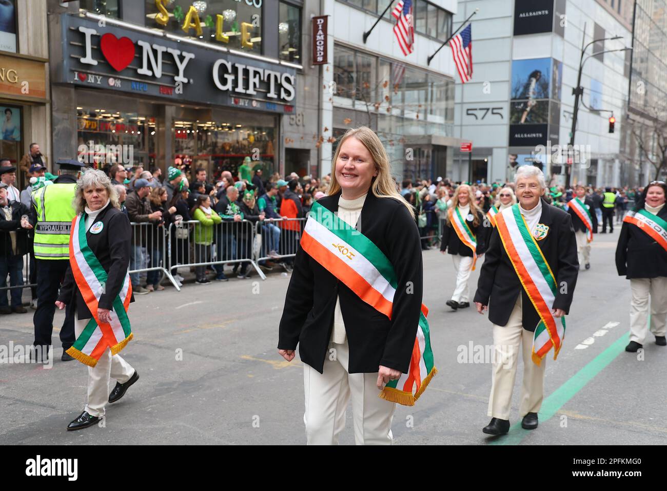Members of the Ancient Order of Hibernians from Orange County, New York, during the St. Patrick ...