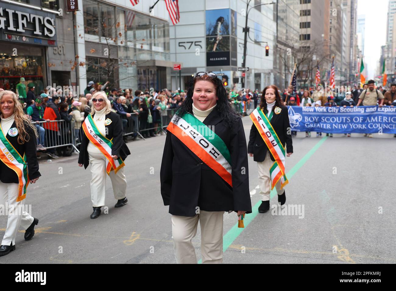 Members of the Ancient Order of Hibernians from Orange County, New York, during the St. Patrick ...