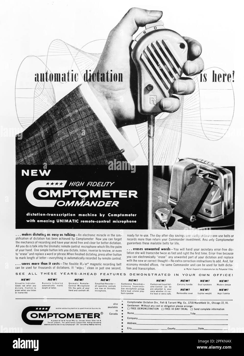 Dictation 1950s hi-res stock photography and images - Alamy