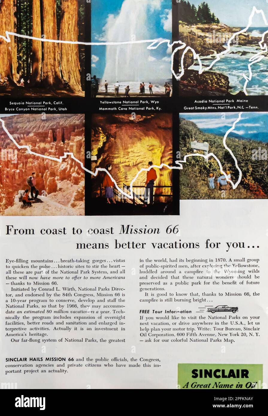 Sinclair advert in a Natgeo magazine, november 1956 Stock Photo - Alamy