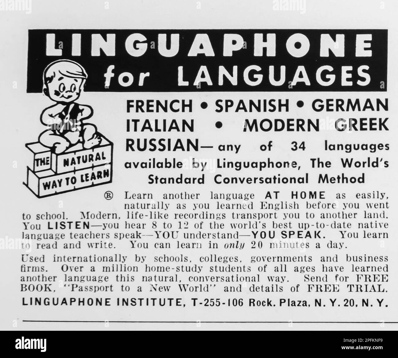 Linguaphone for languages advert in a Natgeo magazine, november 1956 ...