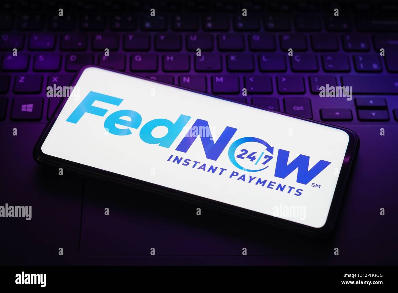 Brazil. 17th Mar, 2023. In this photo illustration the FedNow Service (Instant Payments) logo ...